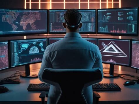 Premium Ai Image Hacker Seated In Server Room Launching Cyberattack
