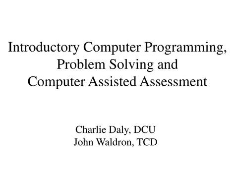 Ppt Introductory Computer Programming Problem Solving And Computer