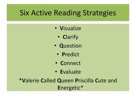 Ppt Six Active Reading Strategies Powerpoint Presentation Free