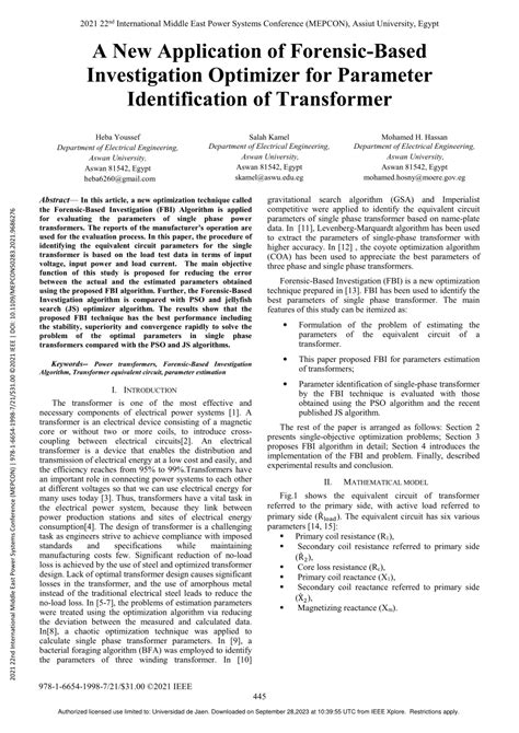 Pdf A New Application Of Forensic Based Investigation Optimizer For