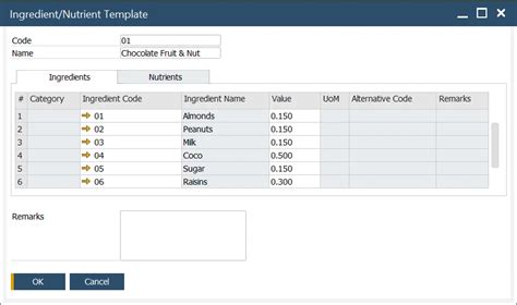 Ingredient And Nutrient Template Computec Learn
