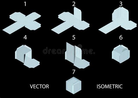 Instructions For Creating A Cube From A Sheet Of Paper Stock Vector Illustration Of Isolated