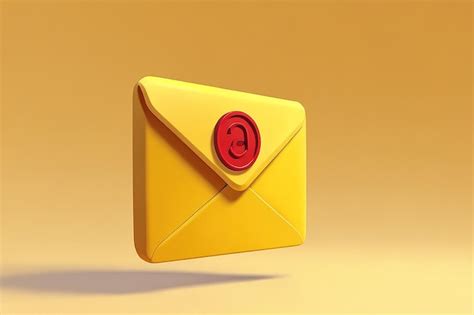 Envelope Email With Bell Notification Alert Inbox Sign Icon On Yellow Board 3d Rendering