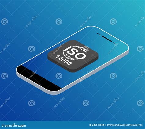 Iso 14000 Isometric Icon Environmental Management Standard Quality Symbol Vector Button Sign