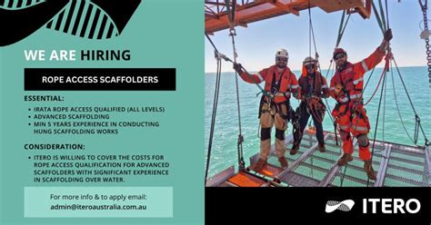 Hiring Ropeaccess Scaffolders Joinourteam Iteroaustralia Jobopportunity Careers Mining