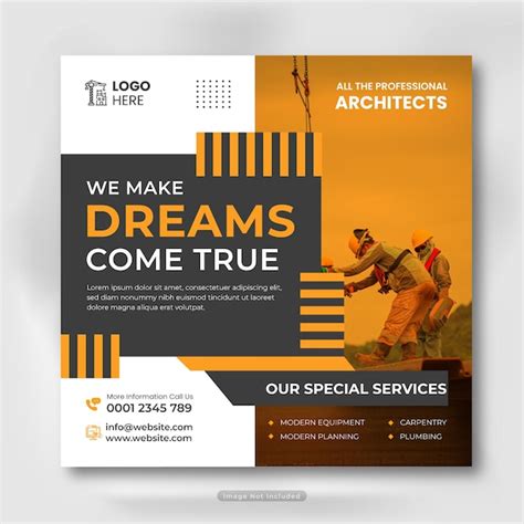 Premium Vector Construction Social Media Post Property Developer