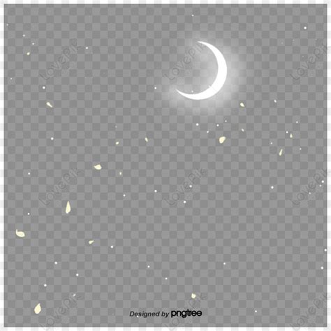 하얀 초승달 일러스트 반달 월광 밤하늘 Png 일러스트 무료 다운로드 Lovepik