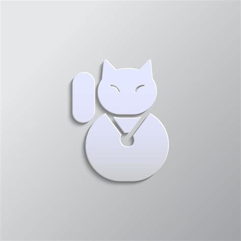 grey color vector background paper style vector icon cat lucky paper style icon 20968414