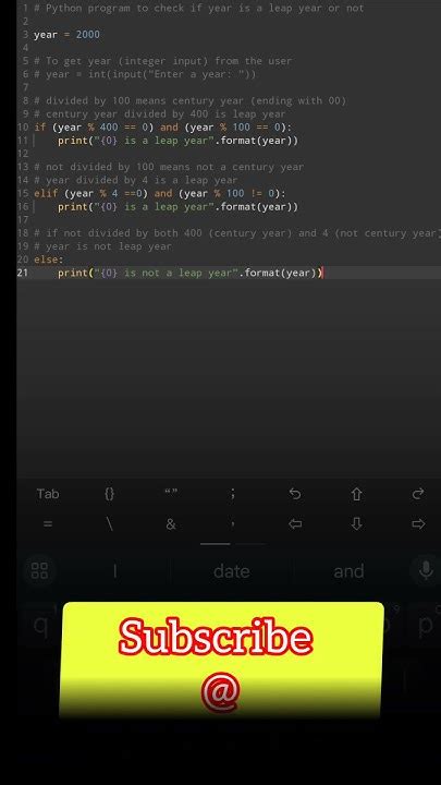 Leap Year Or Not Leapyear Leapyear2024 Program Pythonprogramming