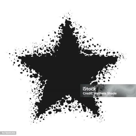 별 모양의 그런 지 잉크 스플래터 프레임 스프레이 낙서 스텐실 테두리 템플릿입니다 거친에 대한 스톡 벡터 아트 및 기타 이미지