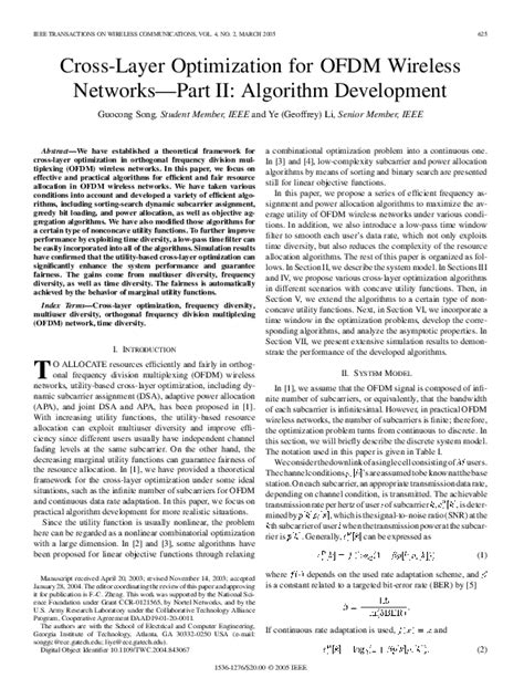 pdf cross layer optimization for ofdm wireless networks part i