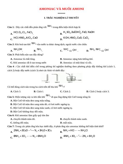 Bài Tâp Amoniac Và Muối Amoni Pdf