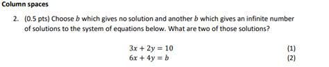 Solved 2 0 5 Pts Choose B Which Gives No Solution And