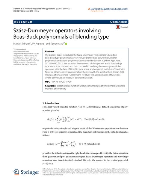 Pdf Szasz Durrmeyer Operators Involving Boas Buck Polynomials Of Blending Type