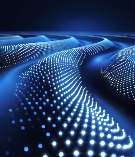 Blue And Black Abstract Background With Glowing Blue Dots Premium Ai