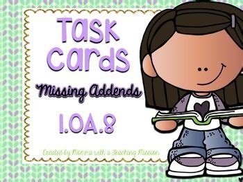 1 OA 8 Task Cards Missing Addends Addition And Subtraction Equations