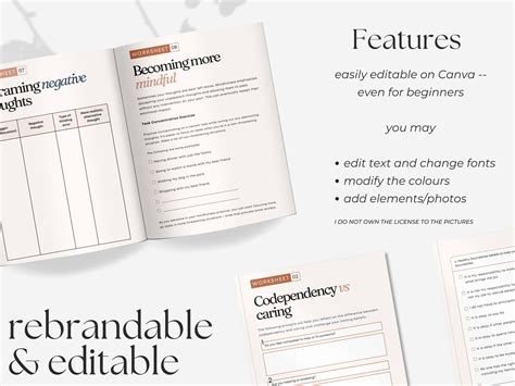 The Codependency Recovery Worksheet Healthy Boundaries Workbook Boundaries Journal Lead