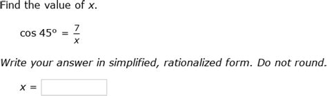 IXL Sine And Cosine Of Special Angles Geometry Practice