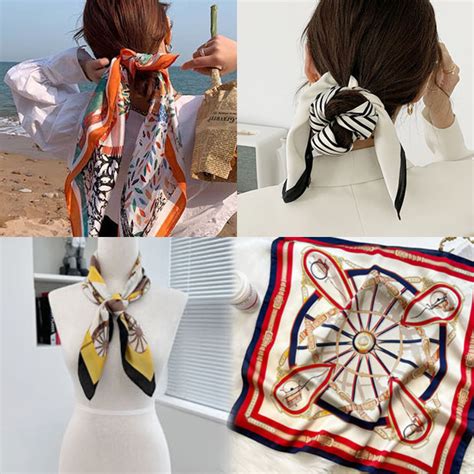 20컬러 프렌치시크 쁘띠 스카프 여성 쉬폰 실크스카프 미니 데일리 패턴 포인트 간절기 머플러 봄 가을 목도리 패션코디 에이블리