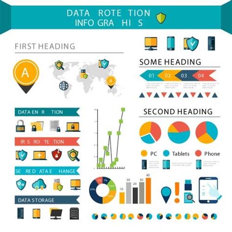 Data Rotetion Infographic Template Vector Free Download
