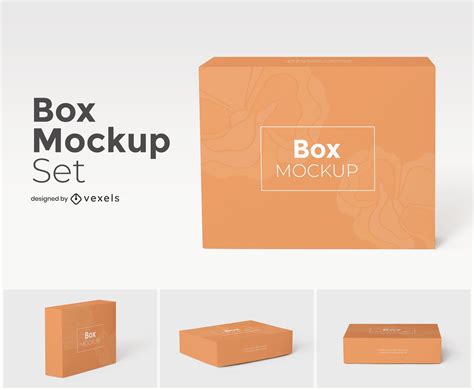 Box Mockup Set Design Psd Editable Template