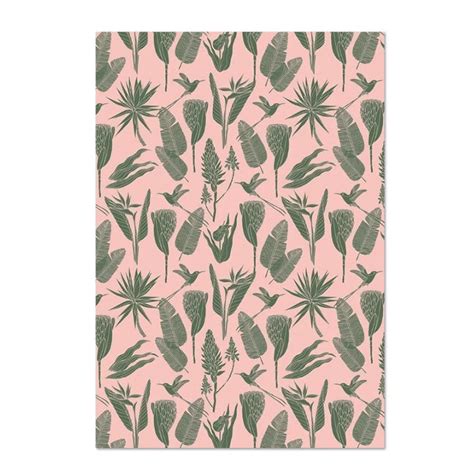 Botanical Green Rectangular Rug For Hire