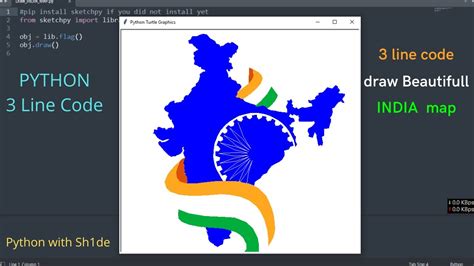 Python 3 Line Code Draw Indias Map India Python Tips Youtube