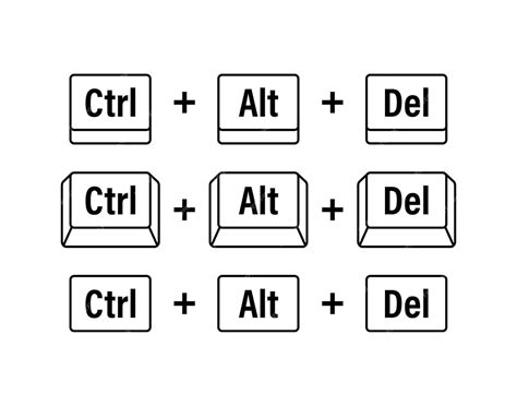 Premium Vector Ctrl Alt Del Shortcut Keys Keyboard Keys Computer Button Vector Stock Illustration