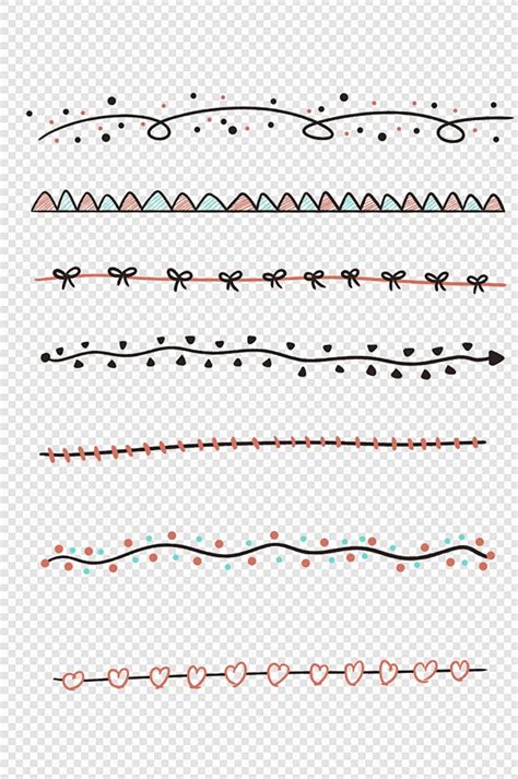 卡通手绘边框分割线可爱边框素材 花瓣网