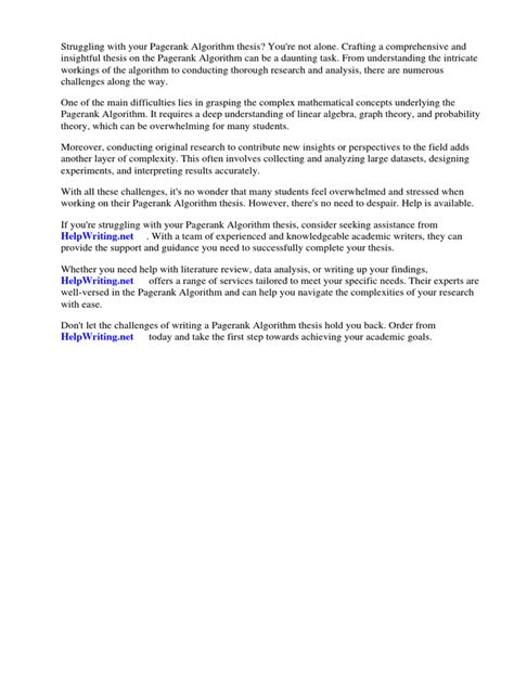 pagerank algorithm thesis pdf