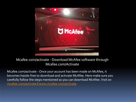 PPT Mcafee Com Activate Steps To Get McAfee With Product Key Mcafee Activate PowerPoint
