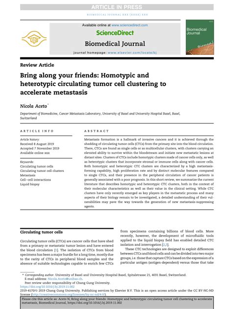 Pdf Bring Along Your Friends Homotypic And Heterotypic Circulating