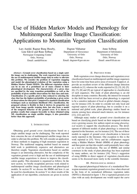 pdf use of hidden markov models and phenology for multitemporal