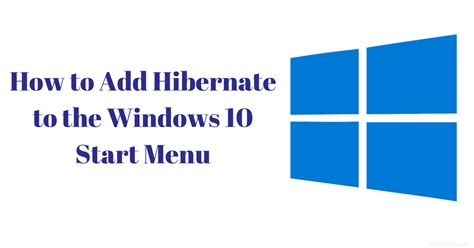Add Hibernate To Start Menu In Windows TheAppTimes