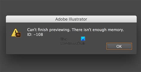 Illustrator Cant Finish Previewing There Isnt Enough Memory