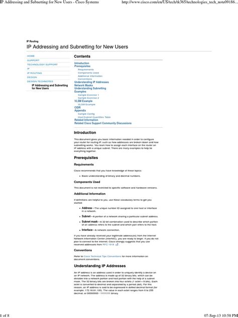 ip addressing and subnetting for new users cisco systems pdf ip
