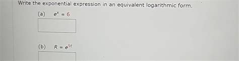 Solved Write The Exponential Expression In An Equivalent