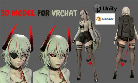 Create D Model For Vrchat Vtuber Pc Quest Vrchat Avatar In Unity Blender By Kintoy Fiverr