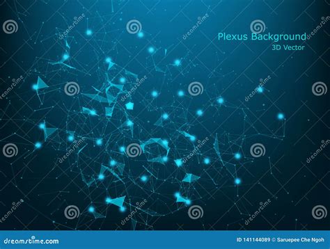 Abstract Vector Illuminated Particles And Lines Plexus Effect