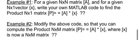 Solved Example For A Given NxN Matrix A And For A Chegg