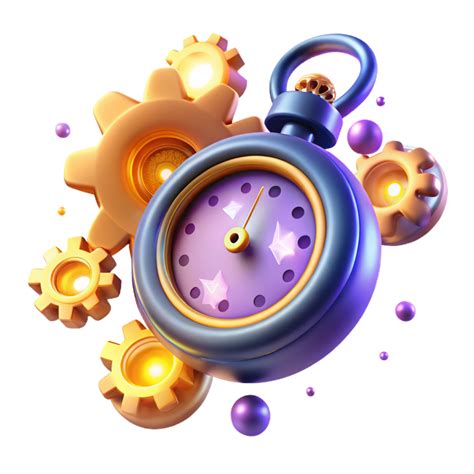 Time Management System Gears Clock And Productivity 56095395 Png