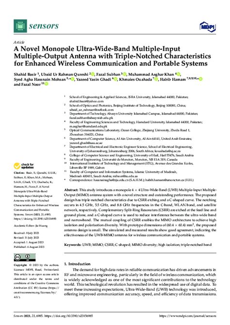 Pdf A Novel Monopole Ultra Wide Band Multiple Input Multiple Output Antenna With Triple