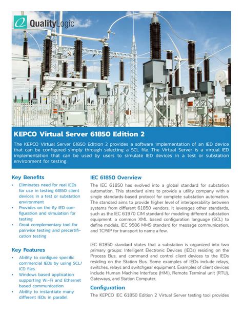 Iec 61850 Test Tools Qualitylogic
