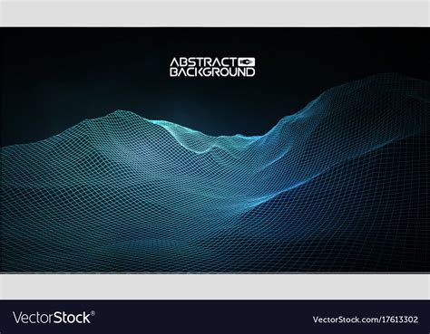 Abstract Wireframe Landscape Background Royalty Free Vector