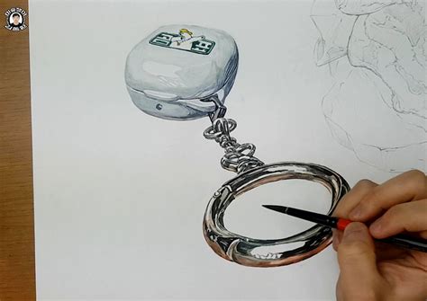Galaxy Buds Live Watercolor 갤럭시 버즈 라이브 회중 시계 그림 디자인 목걸이
