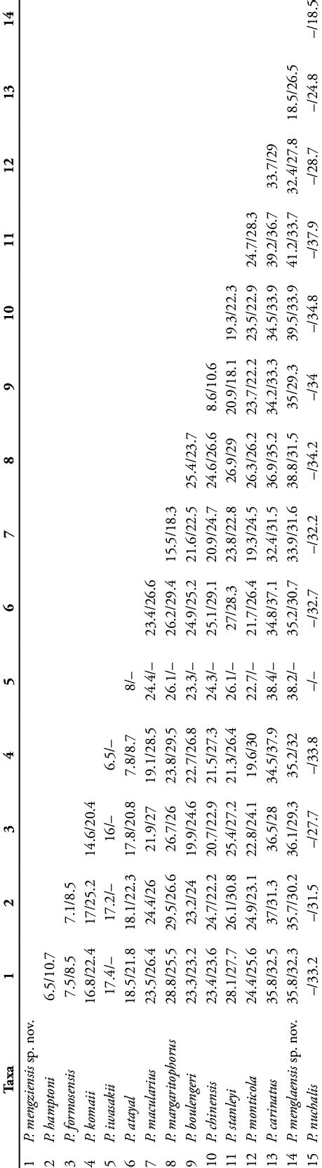 the average divergence estimates kimura 2 parameter model with