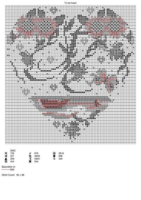 72 Galka76 Узоры для вышивки крестиком Сердце вышитое крестиком Вышивка счетным крестом