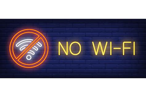 No Wi Fi Neon Sign Glowing Inscription Graphic By Pchvector · Creative Fabrica