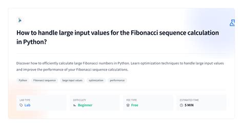 How To Handle Large Input Values For The Fibonacci Sequence Calculation