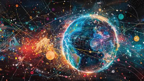 Global Network Connection Abstract Illustration Of A Technology Data Network Surrounding Planet